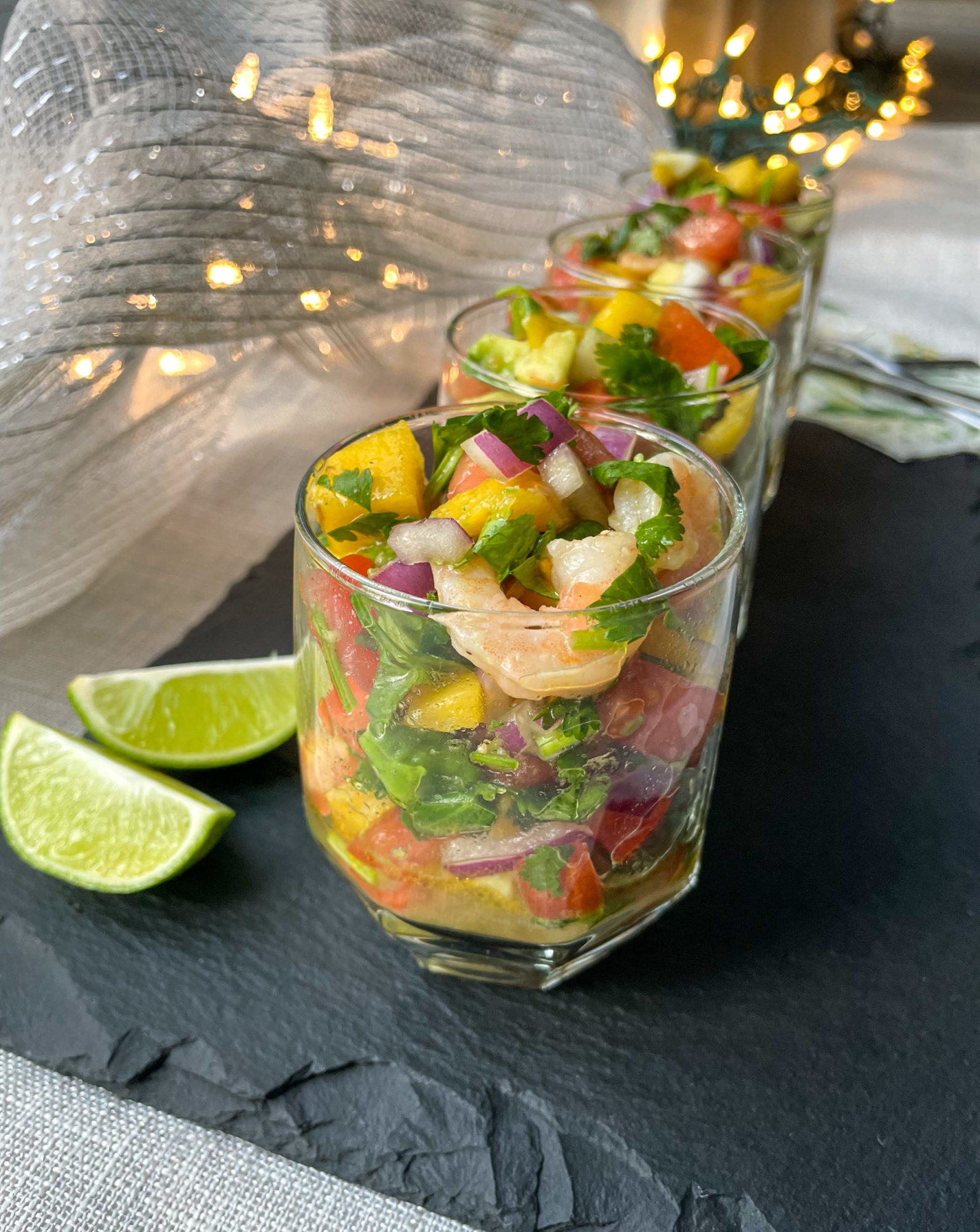 Verrines de salsa à la mangue et aux crevettes nordiques - Mouvement J ...